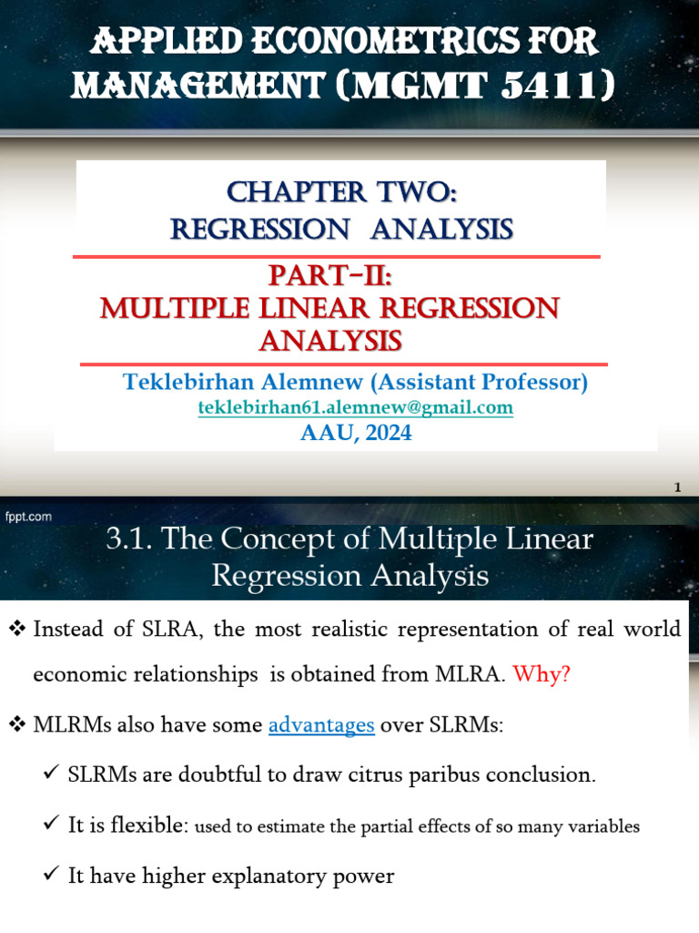Multiple Linear Regression Analysis Overview | PDF | Analysis Of ...