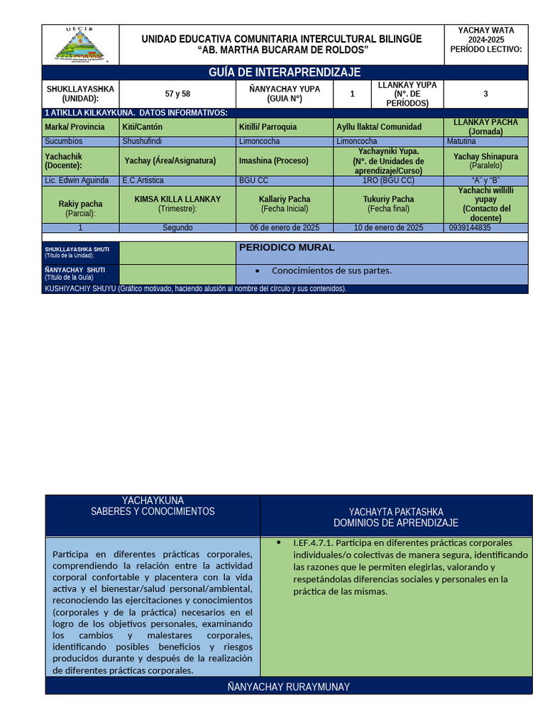 E.C.ARTISTICA 1RO BGU | PDF | Disciplinas | Sociedad