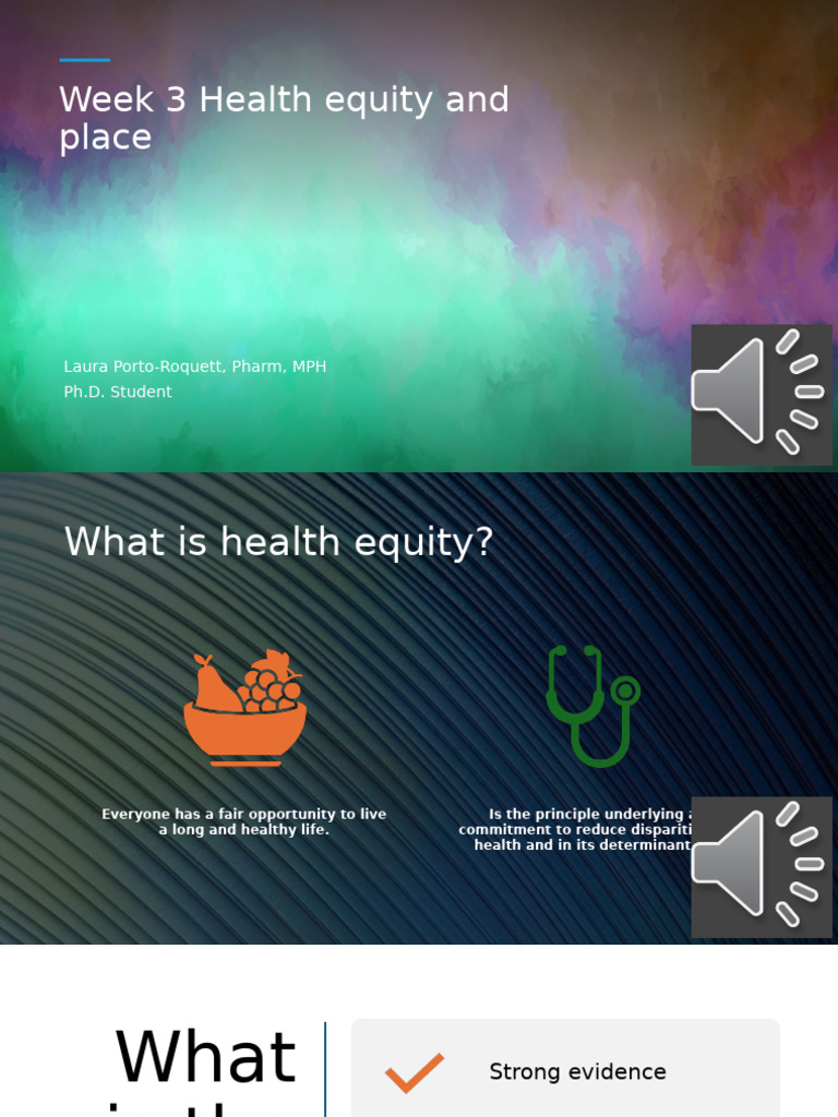 Week 3 Health Equity and Place | PDF | Health Equity | Social Psychology