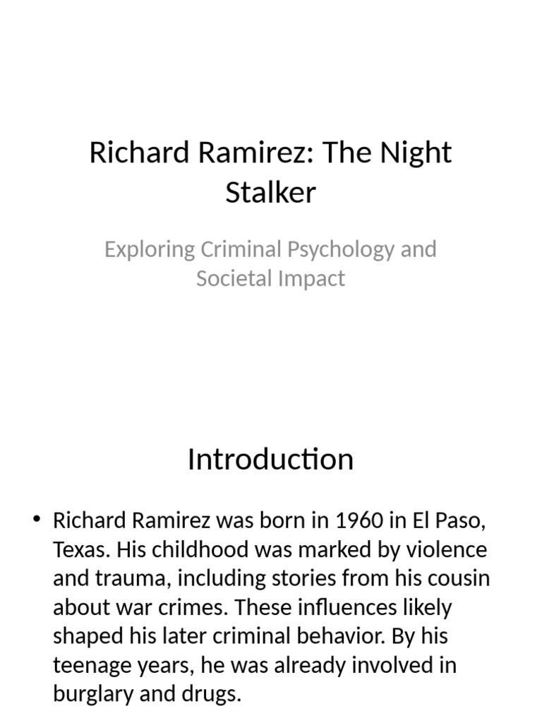 Richard Ramirez Presentation Sample | PDF