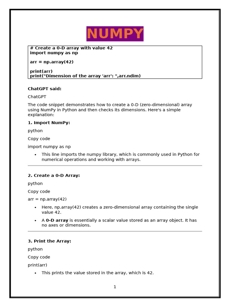 NUMPY 2 | PDF | Computer Programming NUMPY 2 | PDF | Computer Programming