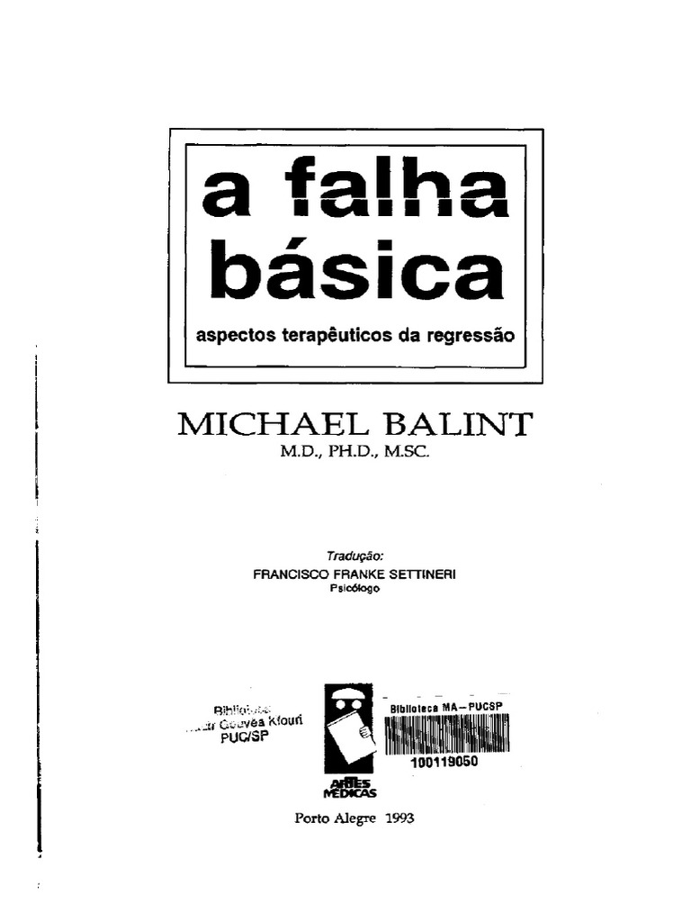 A Falha Básica - Michael Balint (Balint, Michael) - Anna's Archive | PDF
