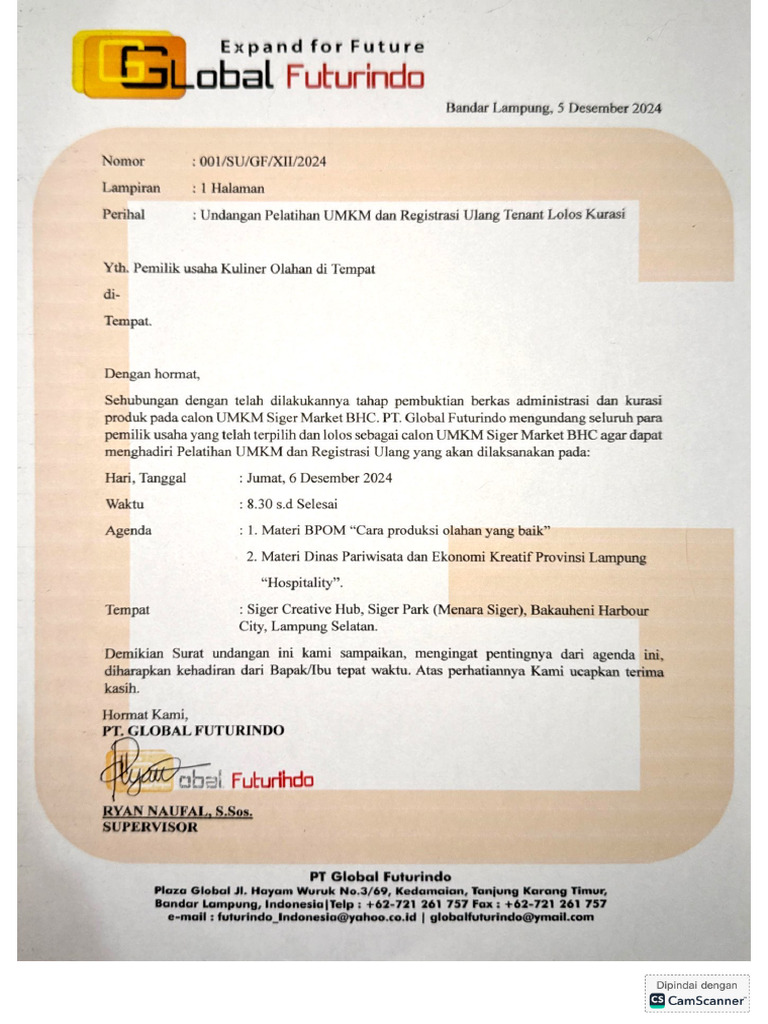 Undangan pelatihan umkm | PDF