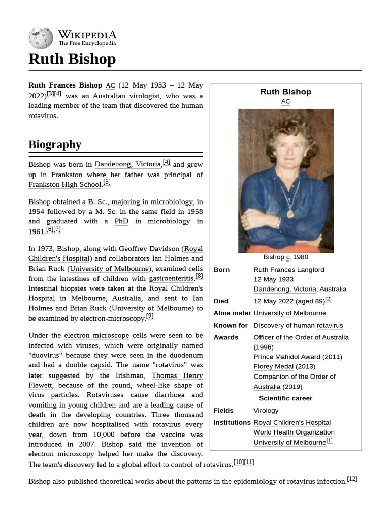 Ruth_Bishop | PDF | Medical Specialties | Clinical Medicine