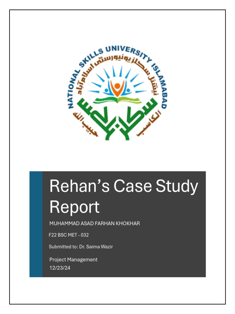 Rehan's Case Study Report | PDF | Risk | Methodology