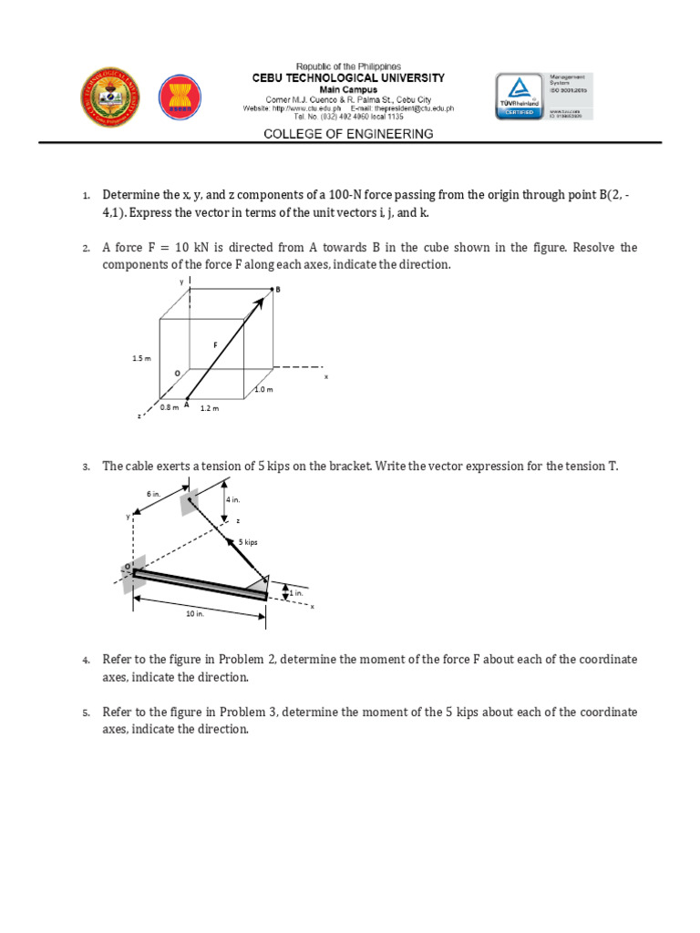 Exercise-4-edited | PDF | Cartesian Coordinate System | Euclidean Vector