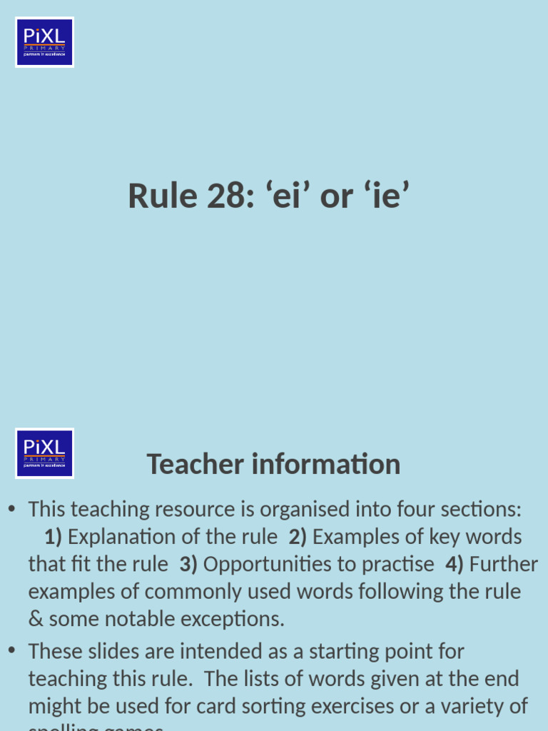 Understanding the 'ei' and 'ie' Rule | PDF | Languages | Foreign ...