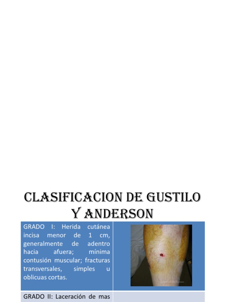 Clasificación Gustilo-Anderson Actualizada | PDF