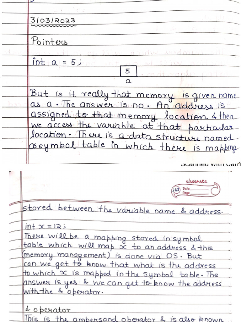 Pointers_ClassI_Notes_3rd_March_2023 | PDF