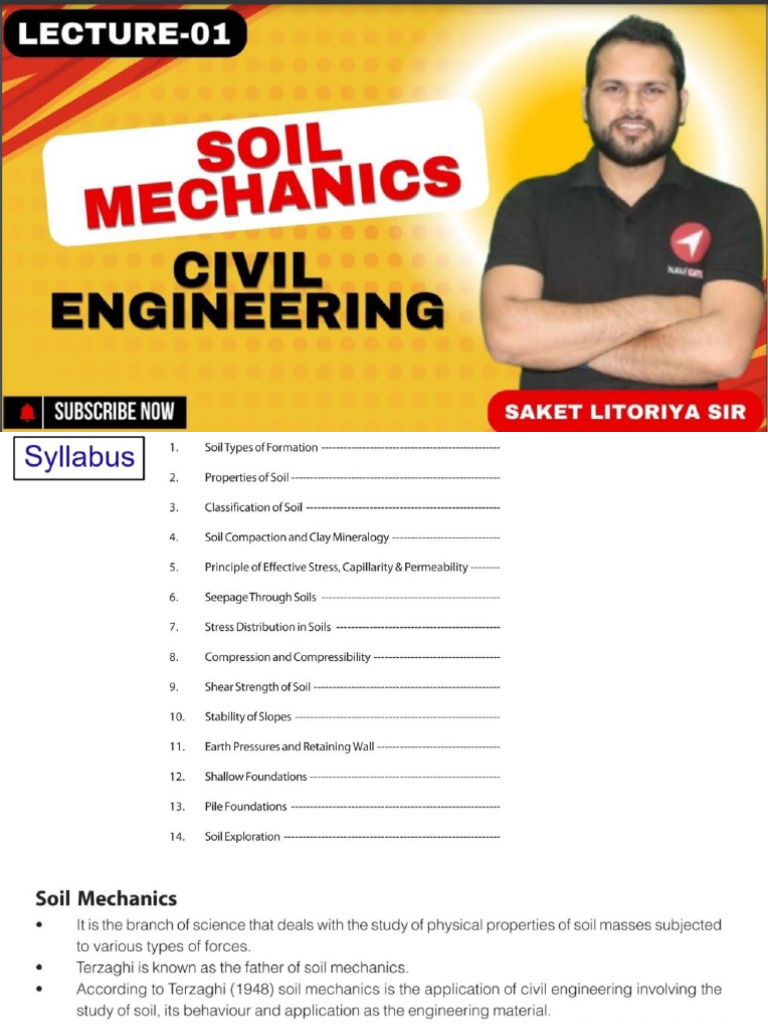 Soil Mechanics Lec 01new | PDF