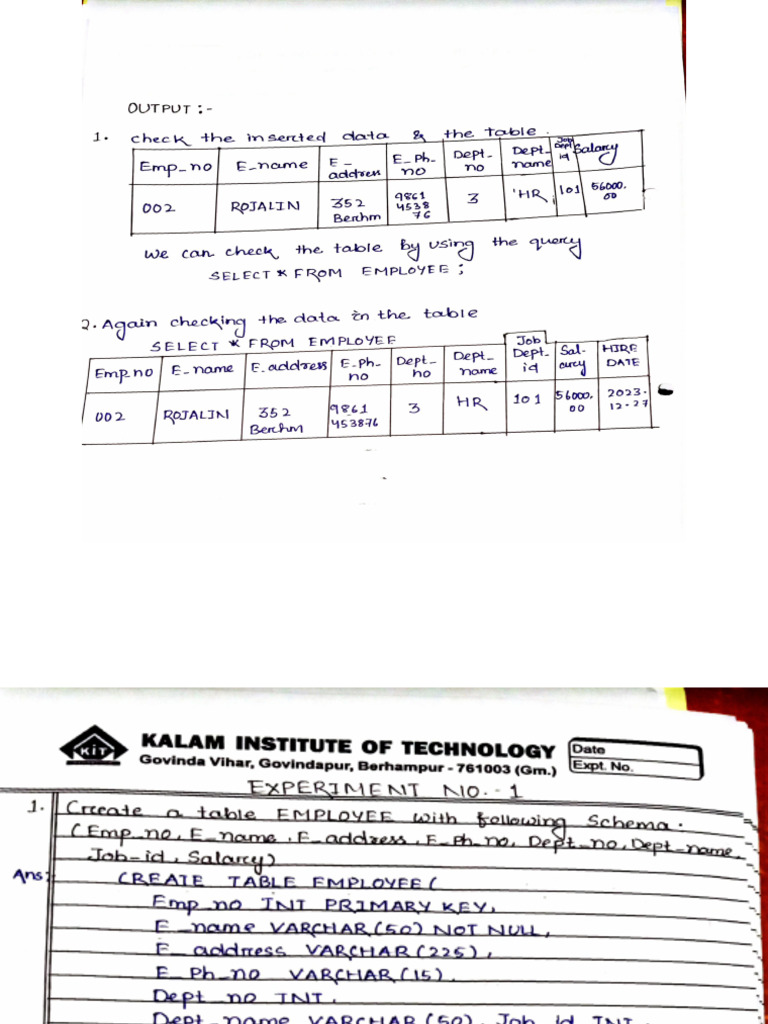 Dbms Pratical Record | PDF