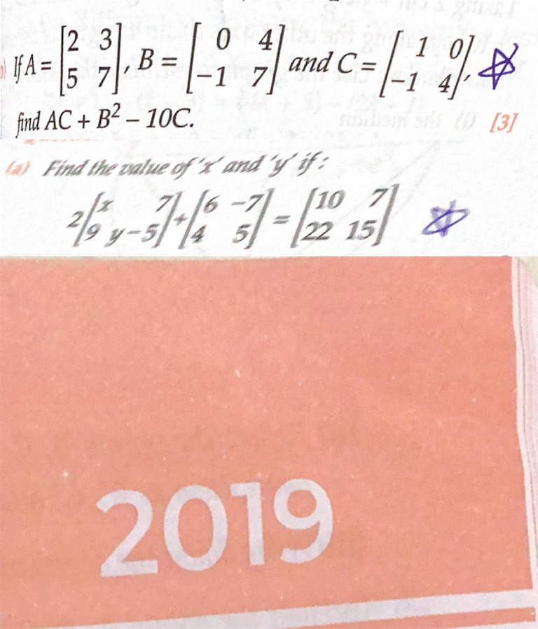 Matrices Board Questions | PDF
