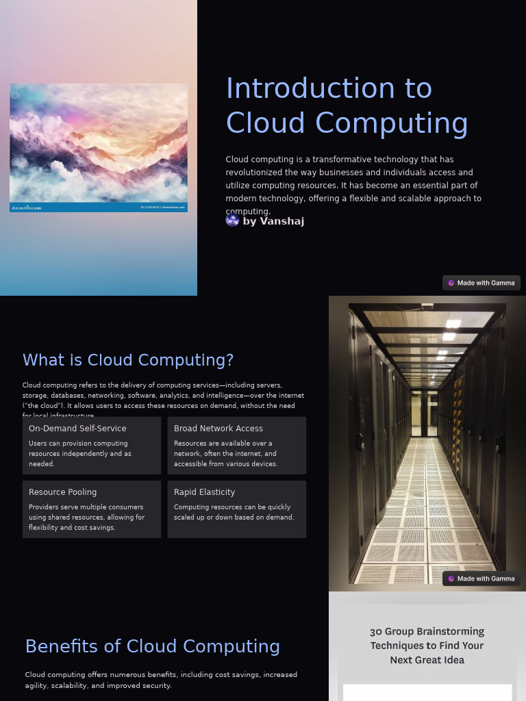 Introduction To Cloud Computing | PDF | Cloud Computing | Software As A Service
