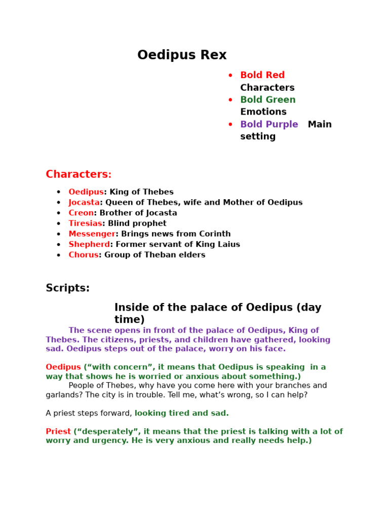Updated Oedipus Rex Scripts | PDF | Oedipus