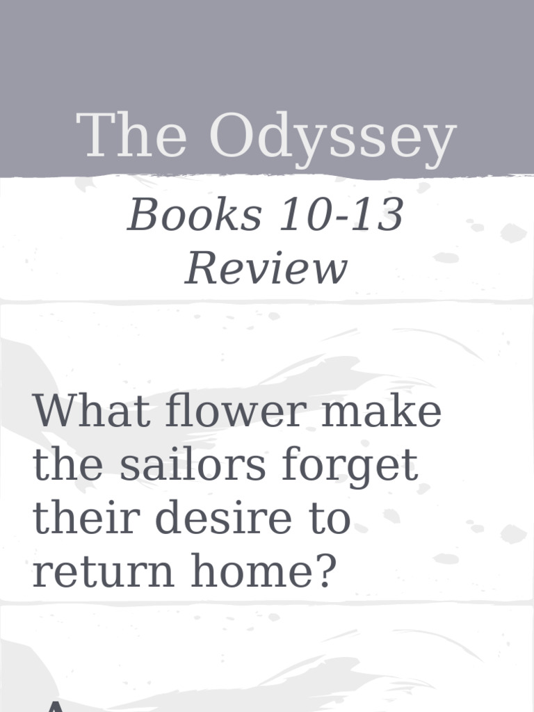 The Odyssey Book 10-13 Review | PDF