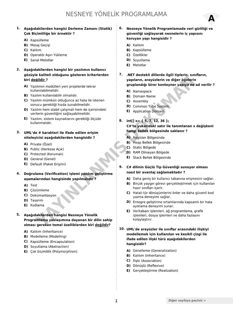Nesneye Yönelik Programlama-2 | PDF