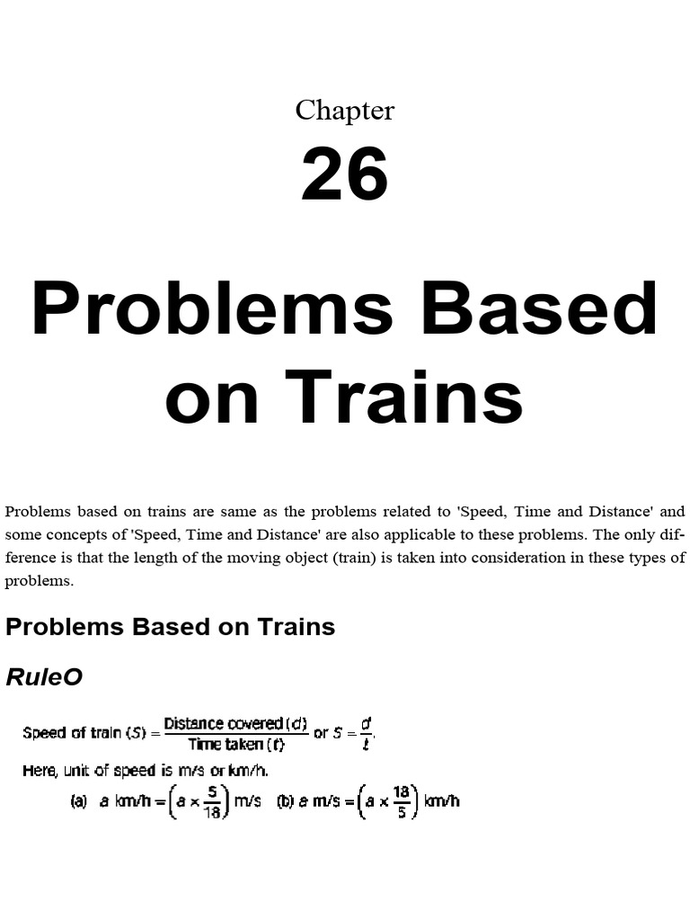 Problems on train | PDF | Speed | Train