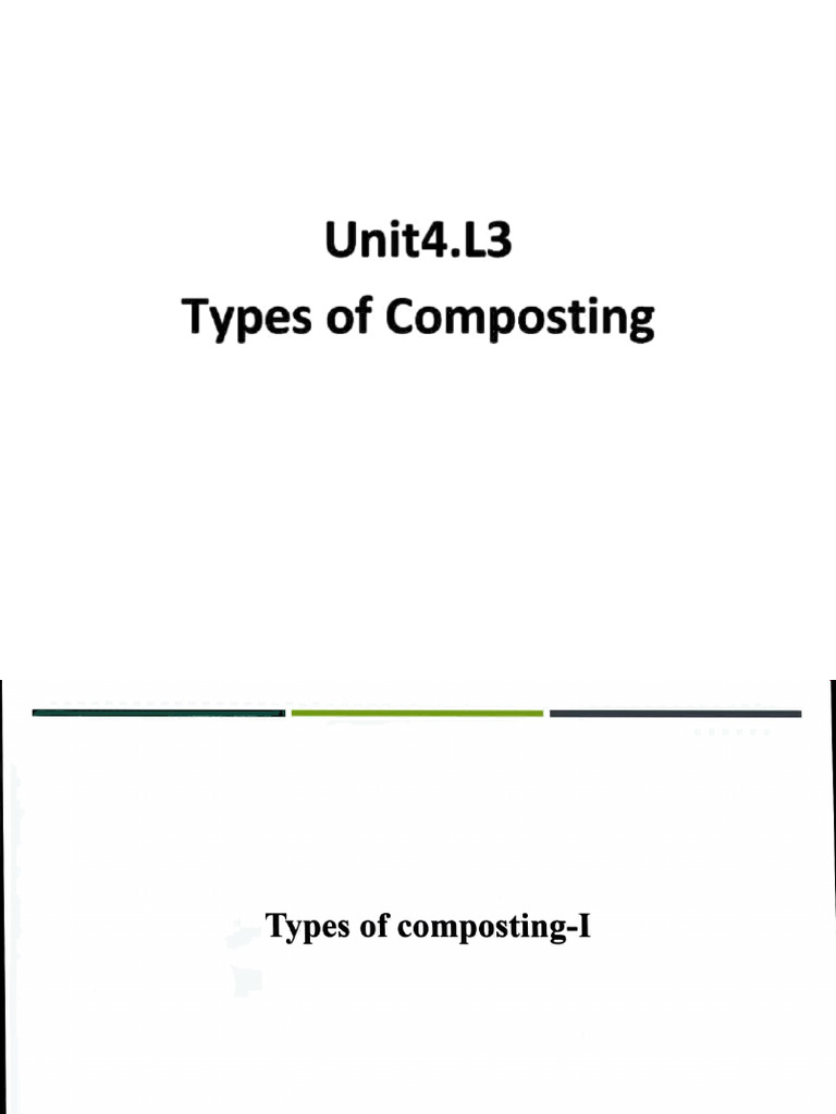 Unit4.L3 (Types of Composting) | PDF