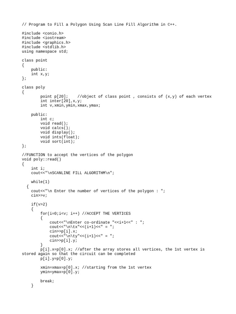 polygonscanfill1 | PDF | Vertex (Geometry) | Computer Programming