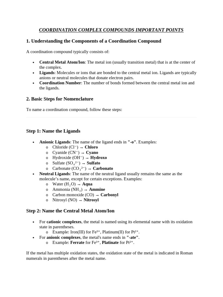 IUPAC Cord comp | PDF | Coordination Complex | Ligand