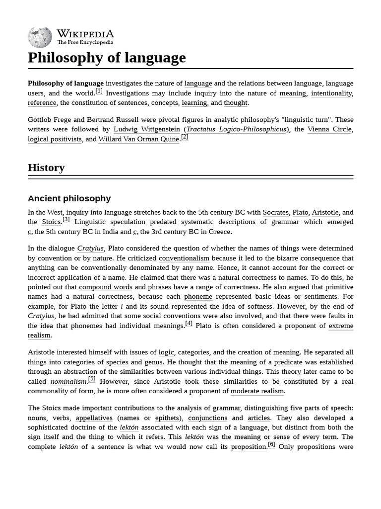Philosophy of Language Overview | PDF | Philosophy Of Language | Semantics