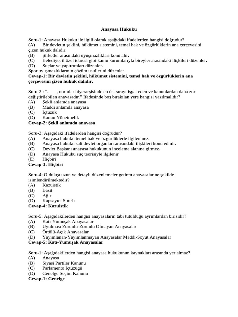 Anayasa Hukuku 1 | PDF