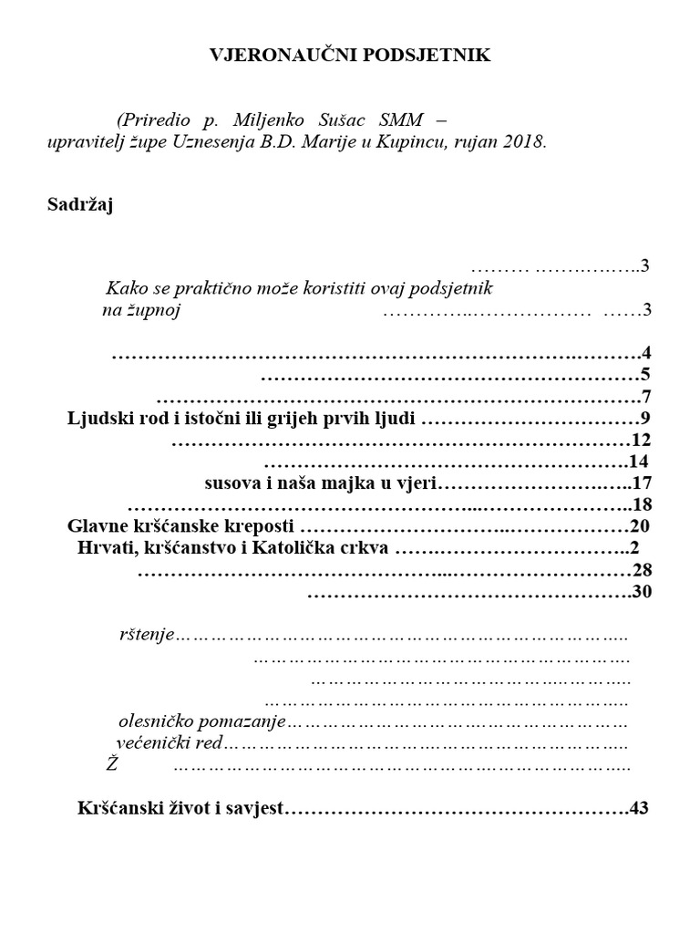 Vjeronaucni Podsjetnik | PDF