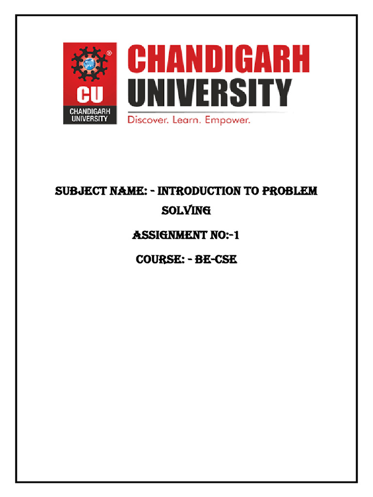 CSE Problem Solving Intro | PDF