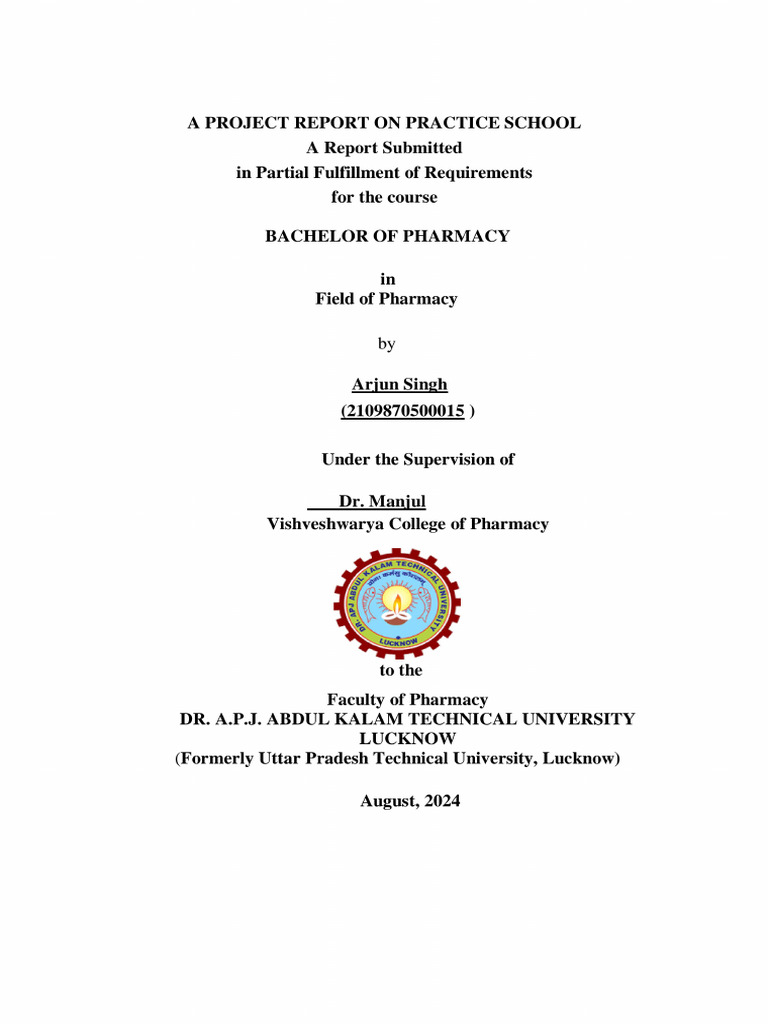 Practice School Project | PDF