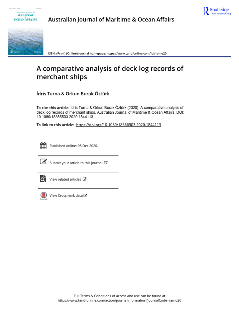 A Comparative Analysis of Deck Log Records of Merchant Ships | PDF ...