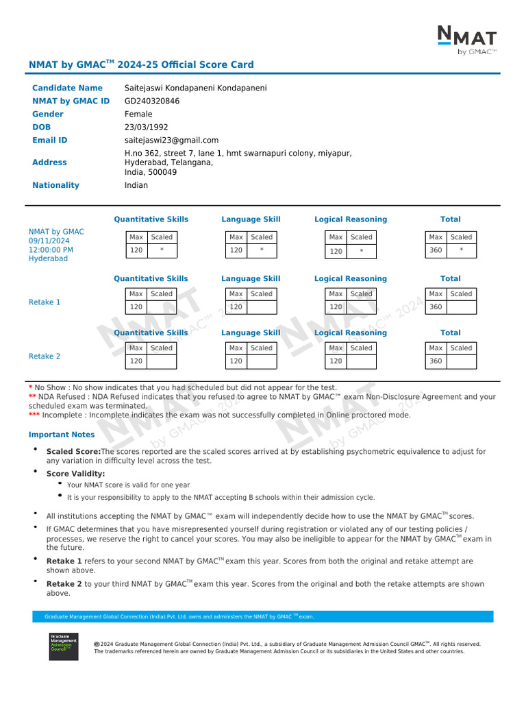 Exam Score Card | PDF | Evaluation Methods