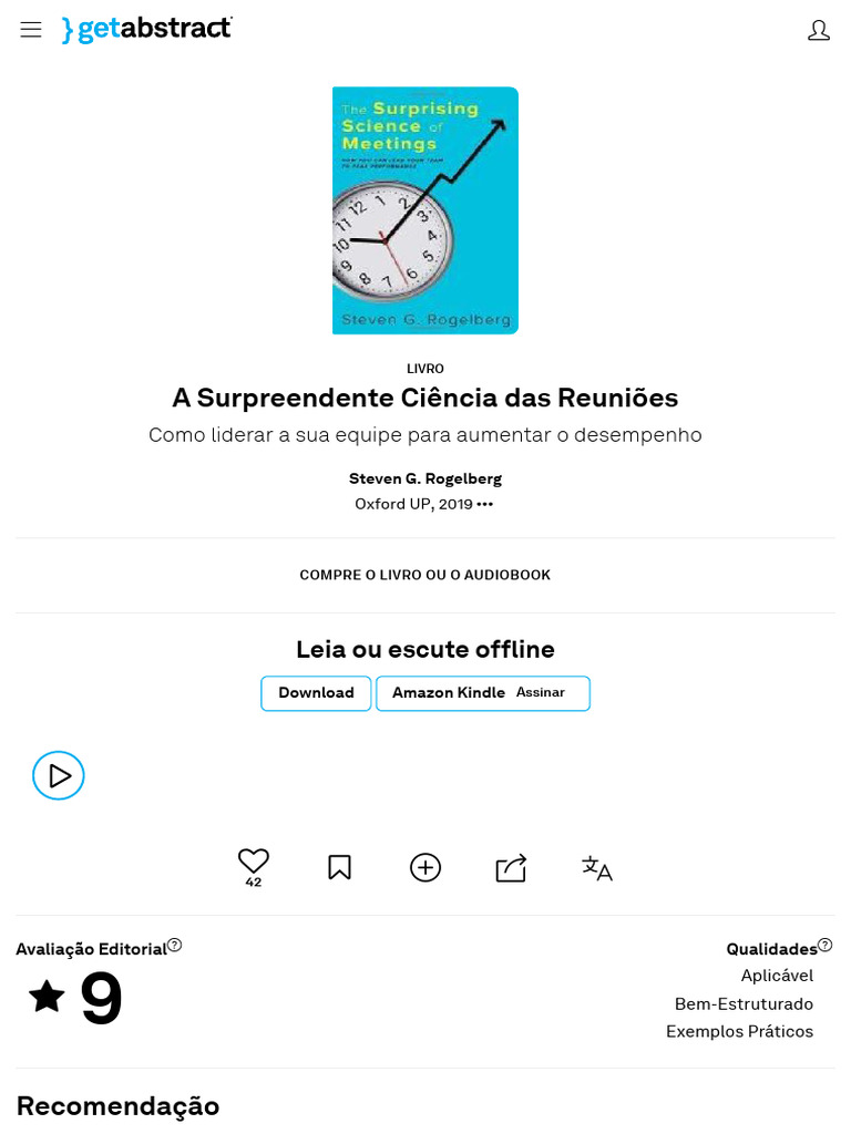 A Surpreendente Ciência Das Reuniões Resumo Gratuito - Steven G ...