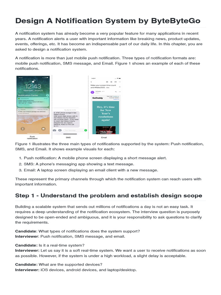 Design A Notification System by ByteByteGo | PDF | Ios | Cache (Computing)