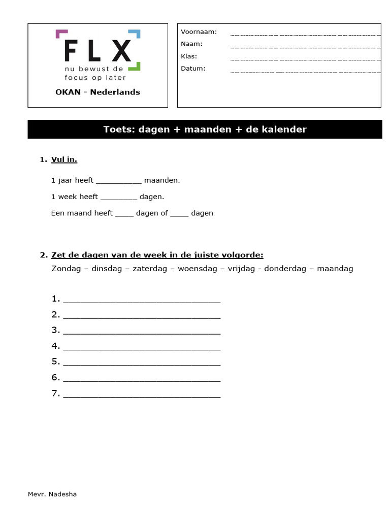 Grote Toets - Tijdseenheden | PDF