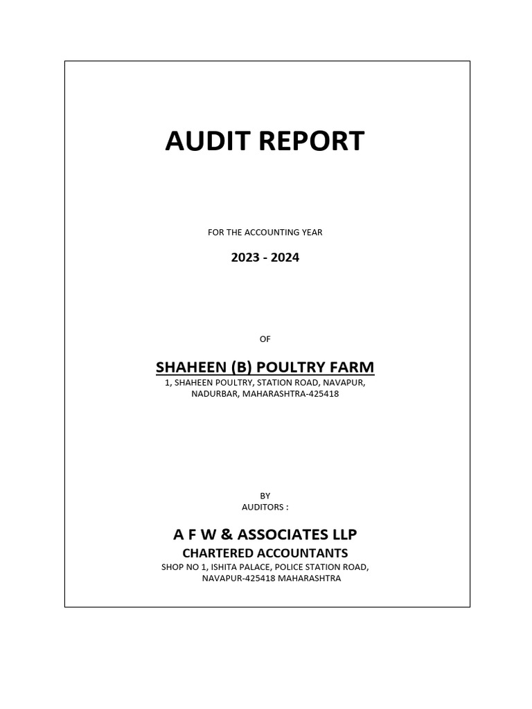 Shaheen Poultry Farm Audit Report 2023-24 | PDF | Cheque | Payments