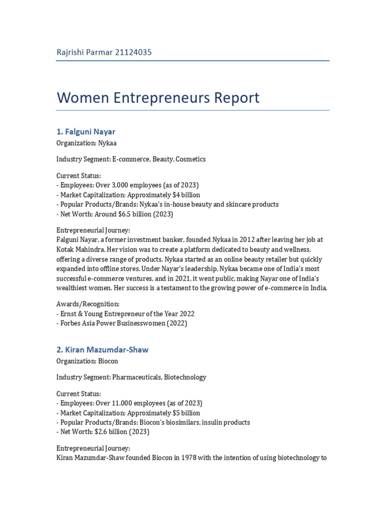 21124035 Entrepreneurs Report | PDF | Entrepreneurship | Business