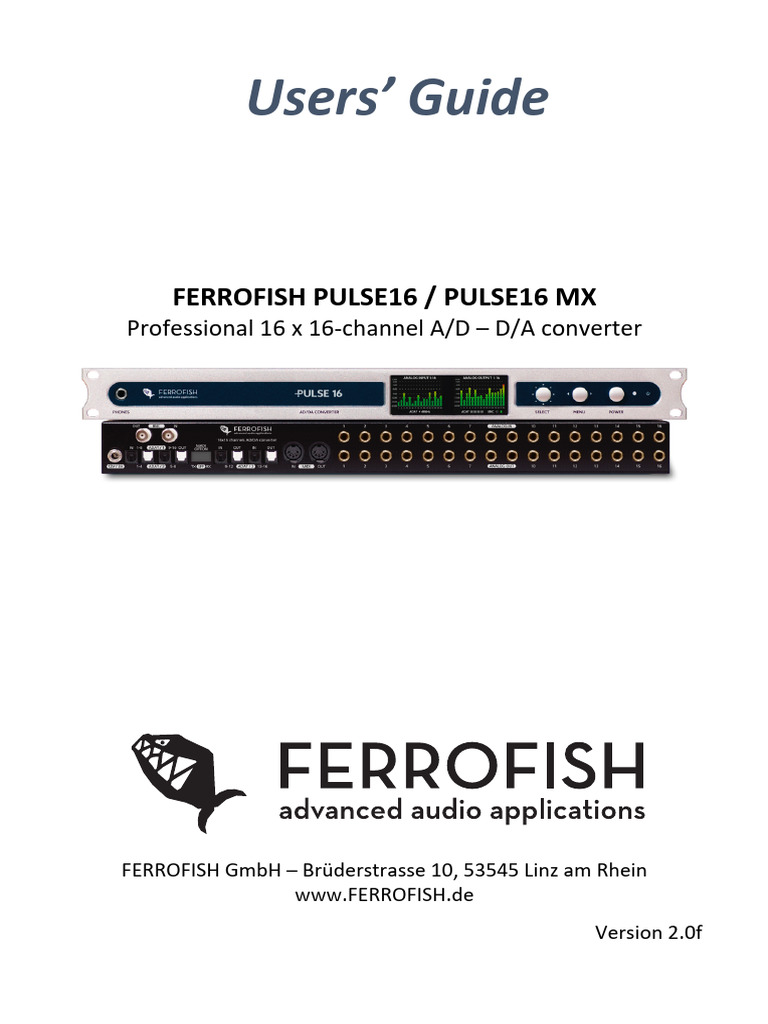 PULSE16 MX UsersGuide ENG V2.0e PDF | PDF | Sampling (Signal Processing) | Computer Engineering