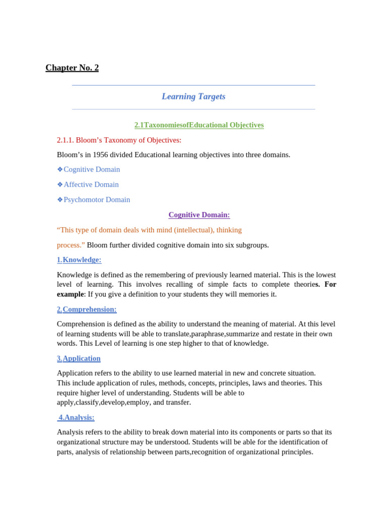 Unit 02 Learning Targets | PDF | Procedural Knowledge | Reason