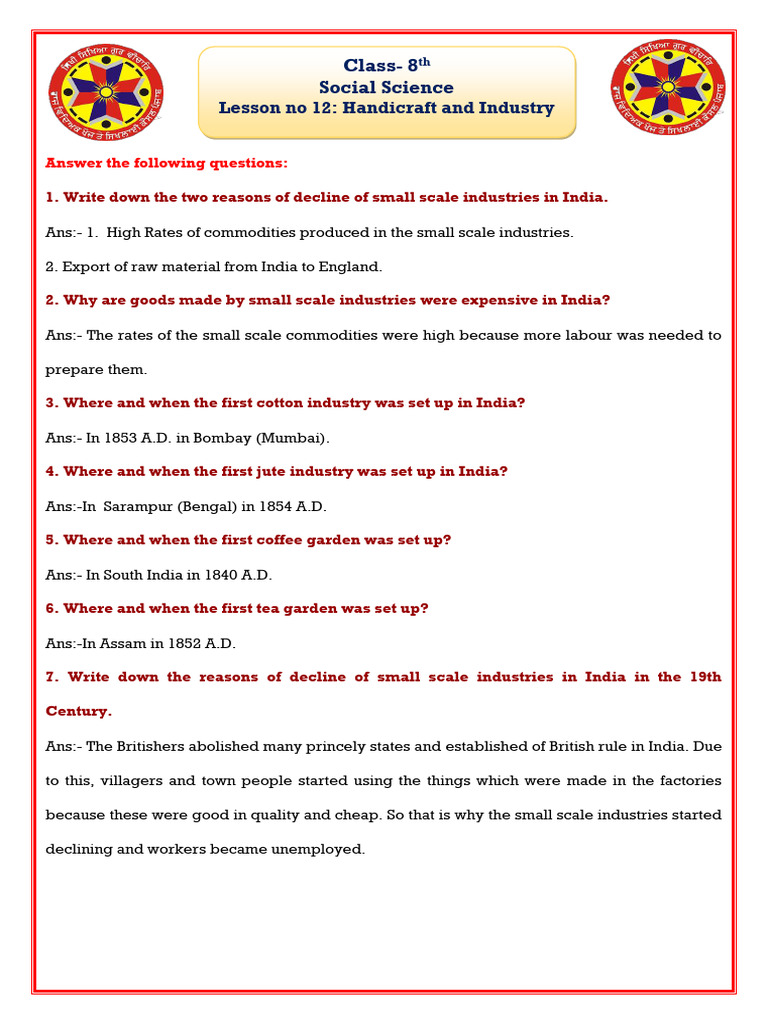 Soc - Science - Lesson 12 Solution | PDF | Economies