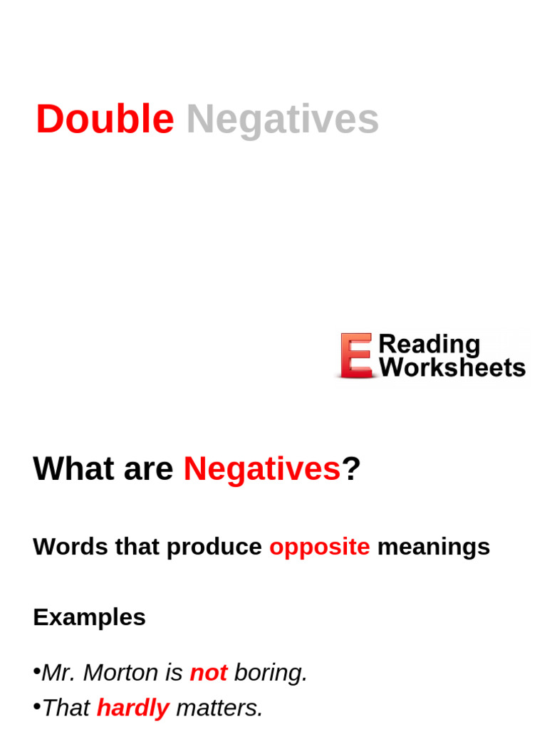 Double Negatives | PDF