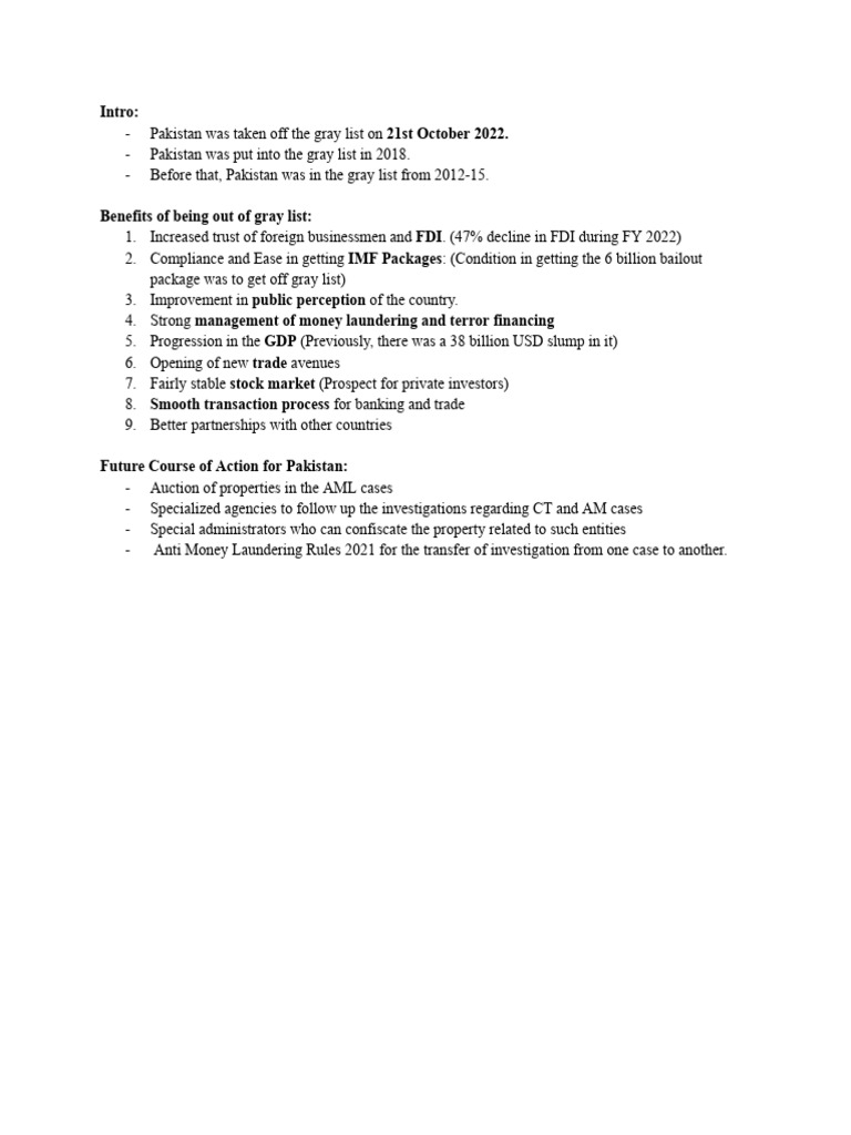 White Listing in FATF | PDF