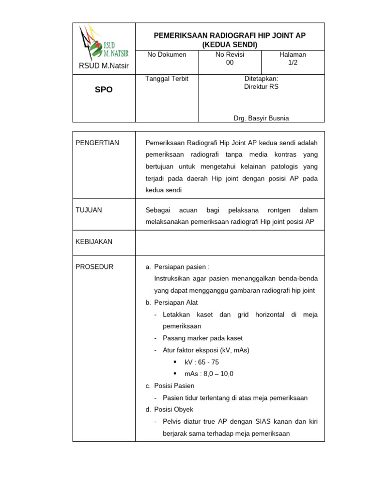 Panduan Radiografi Hip Joint AP | PDF