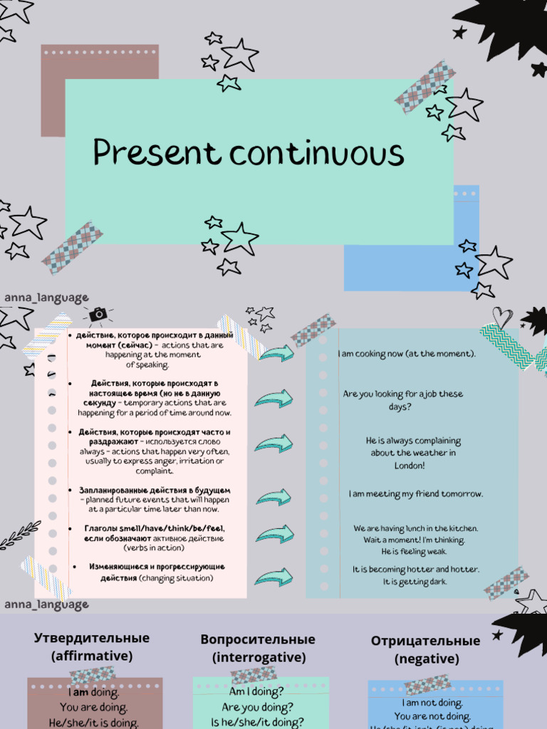 Present Continuous Presentation | PDF | Languages | Foreign Language ...