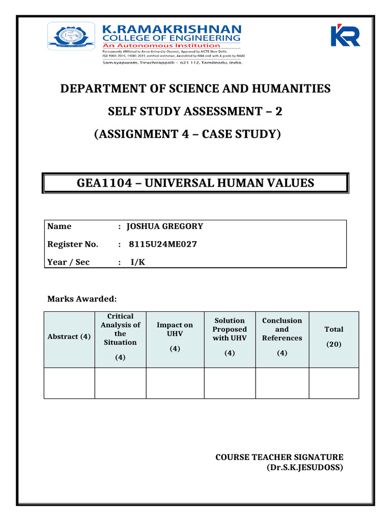 UHV - SSA2 - A4 - Format-1 | PDF | Sustainability | Natural Environment