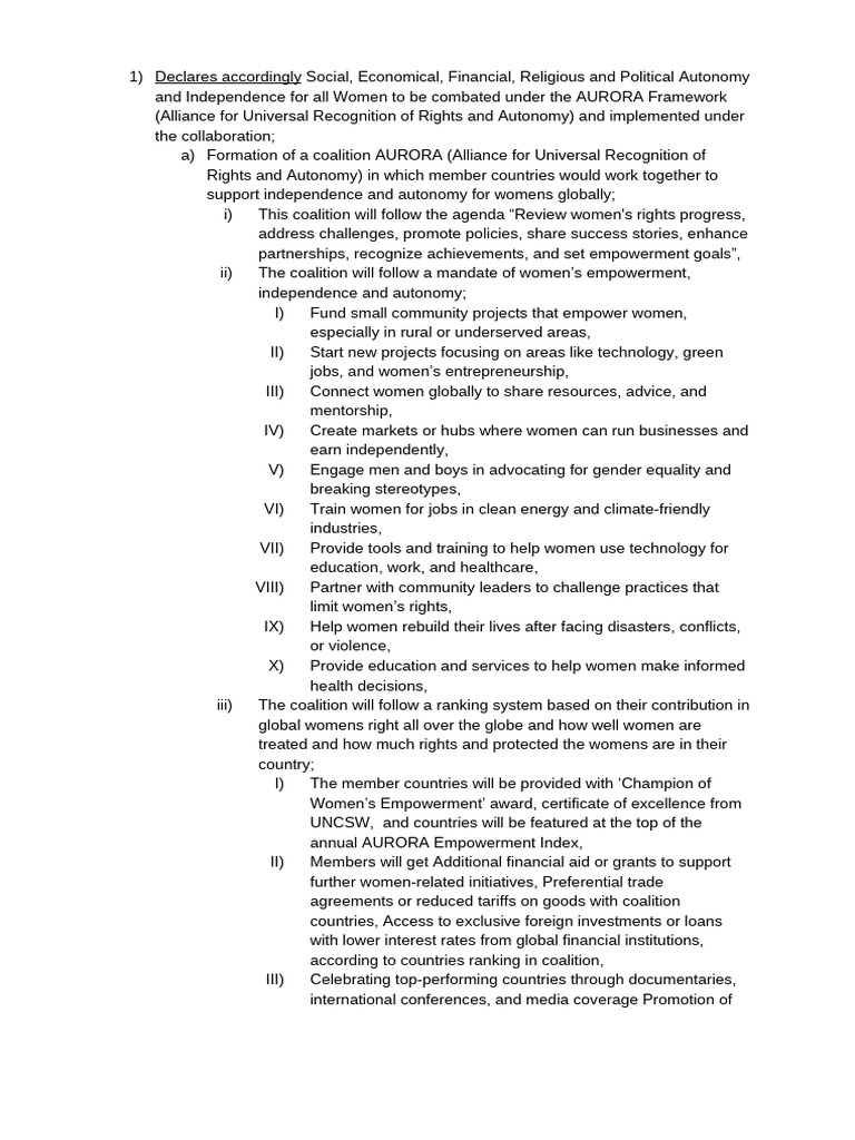 Aurora Framework Word | PDF | Woman | United Nations