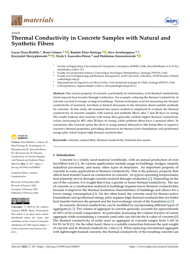 Thermal Conductivity in Concrete Samples With Natural and | PDF ...