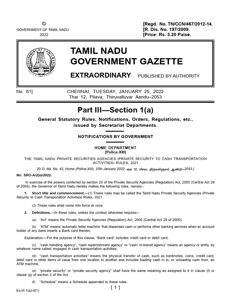 Tamil Nadu Cash TPT Rules | PDF | Cash | Global Positioning System