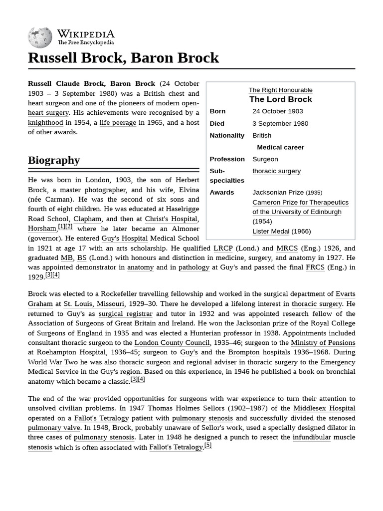 Russell_Brock,_Baron_Brock | PDF | Surgery