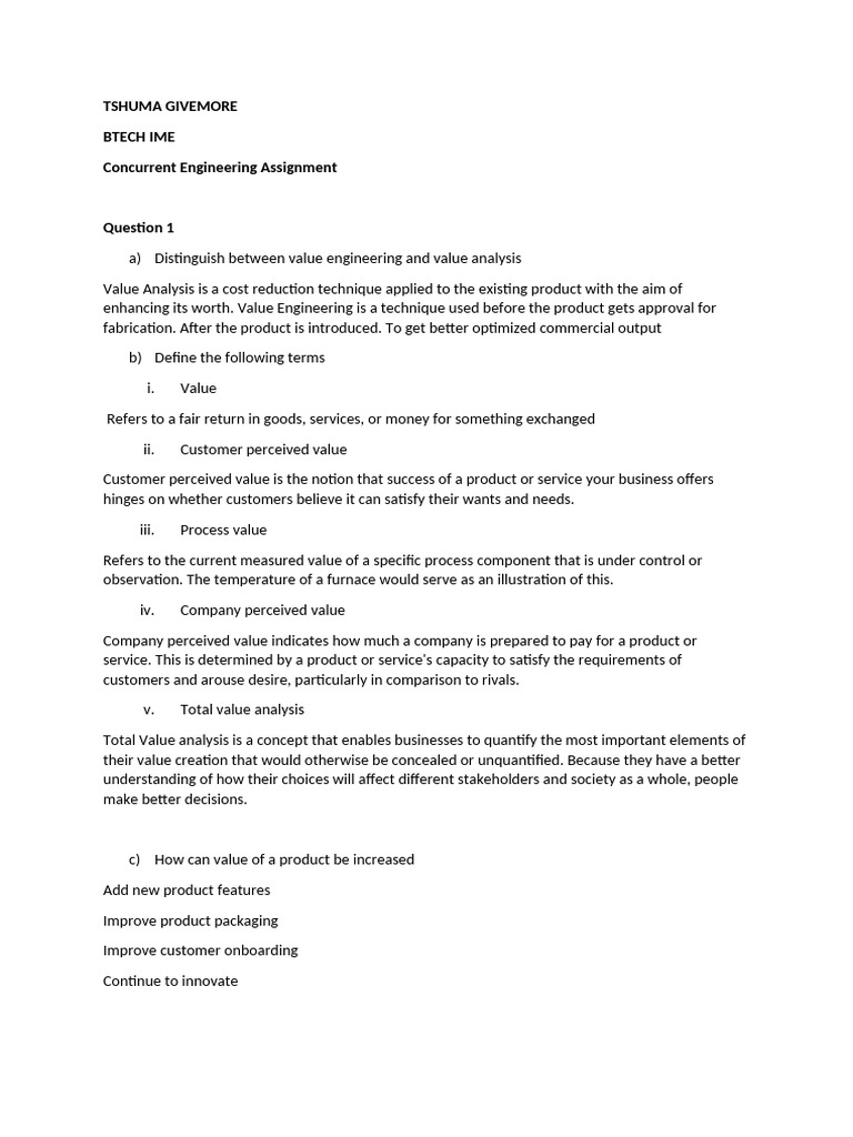 Concurrent Engineering Ass Final | PDF | Product Lifecycle | Sustainable Design