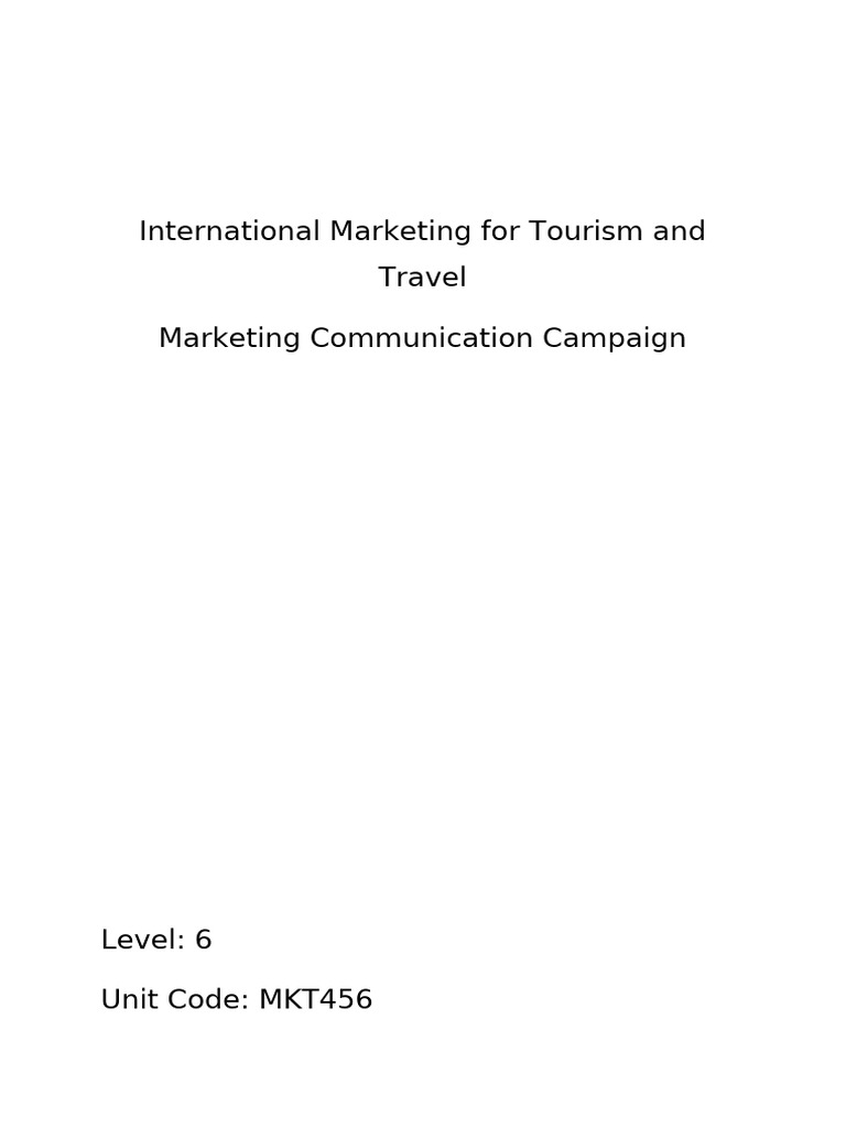 International Marketing For Tourism and Travel | PDF | Target Audience ...